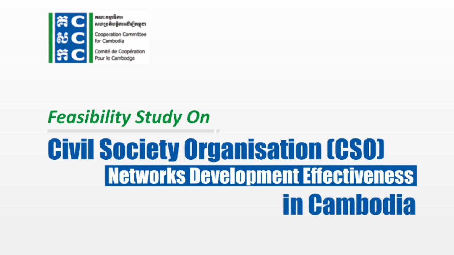 Feasibility Study on Civil Society Organization (CSO) Networks ...