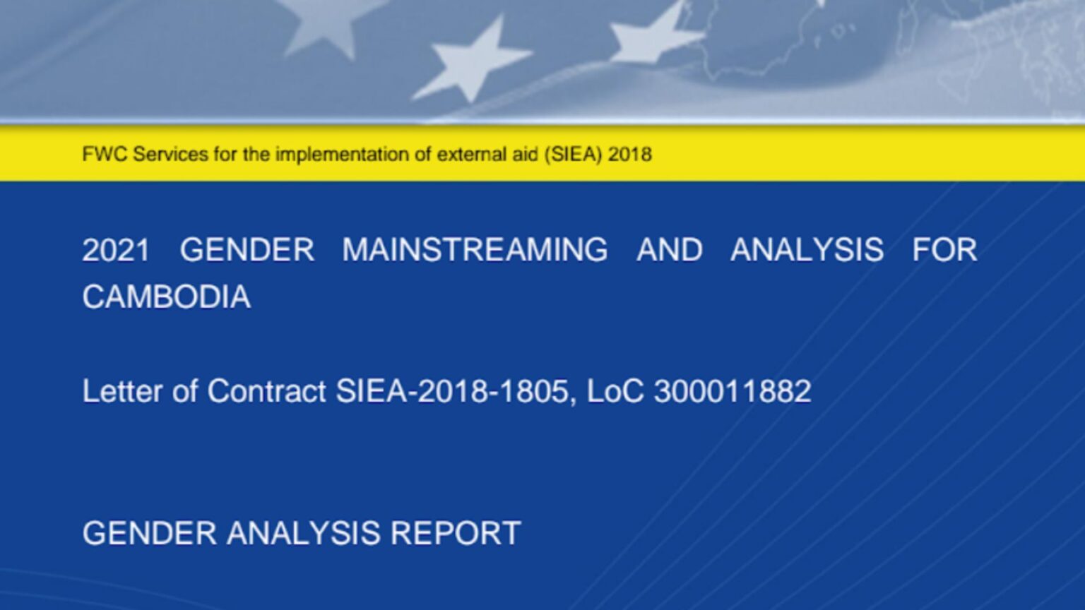 2021 Gender Mainstreaming and Analysis for Cambodia – Gender Analysis ...
