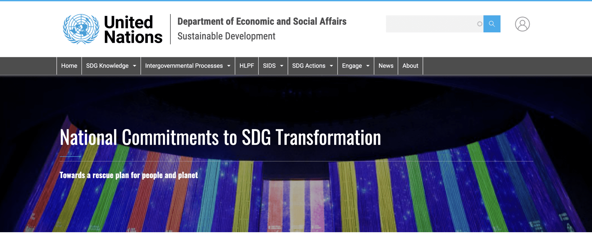 National Commitments to SDG Transformation: Rescue Plan for People and ...