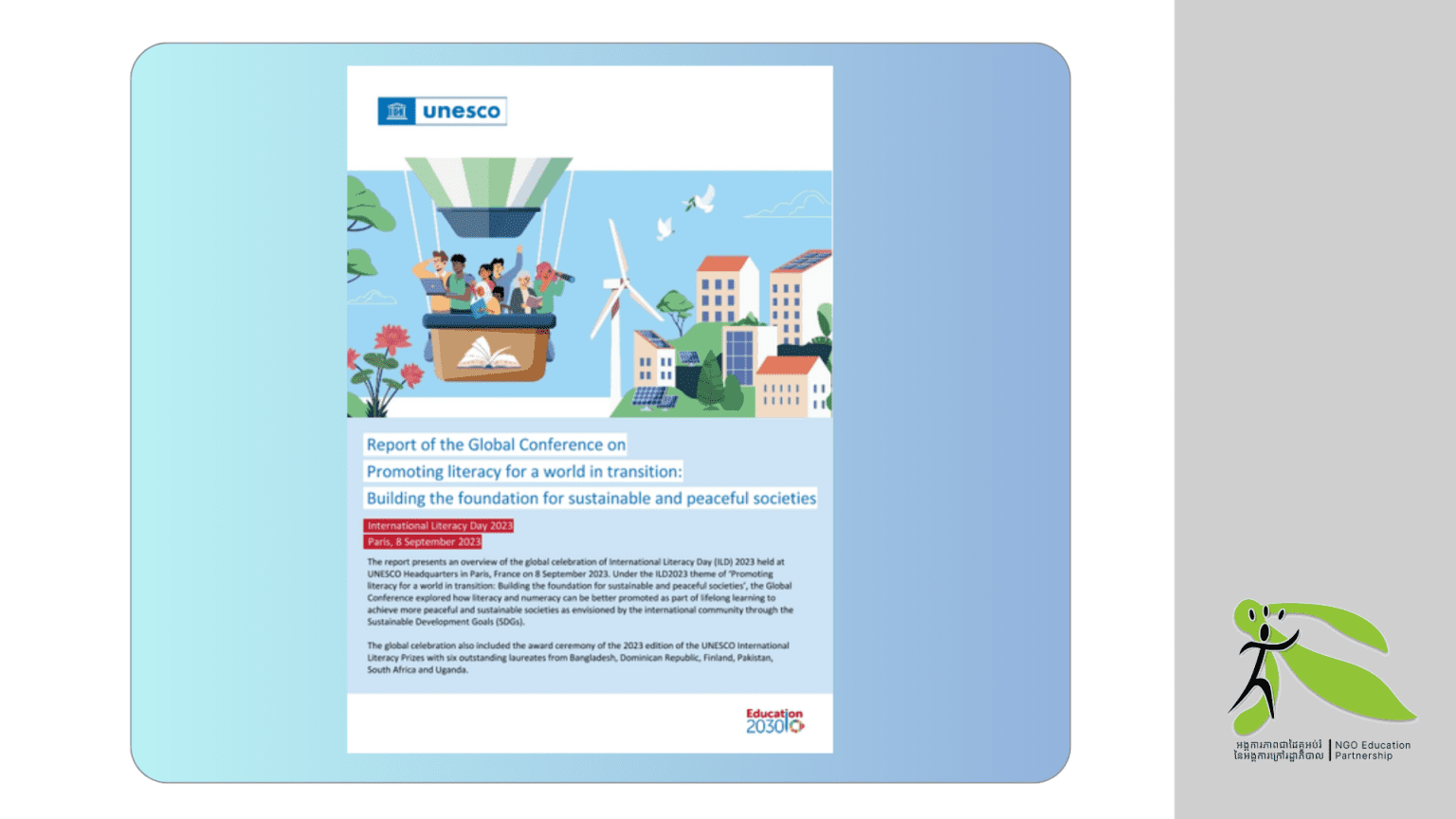 Report of the Global Conference on Promoting literacy for a world in ...