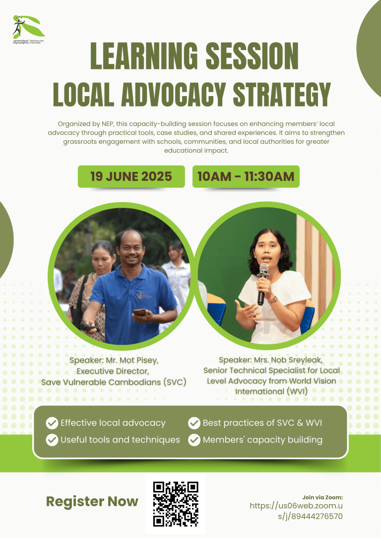 NEP to Host Online Learning Session on Local Advocacy Strategy – NGO ...